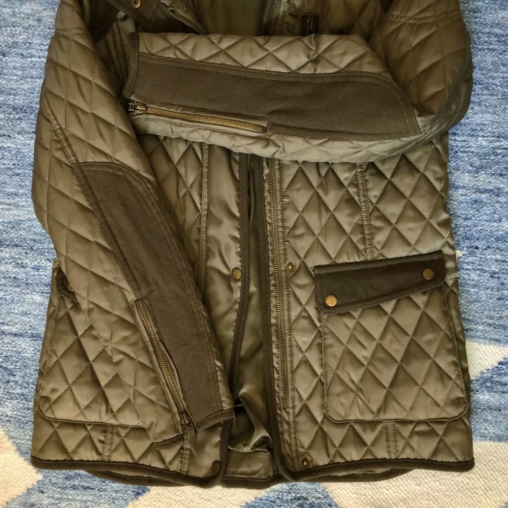 Vince Camuto Quilted Equestrian Jacket With Wool Trim… - Gem